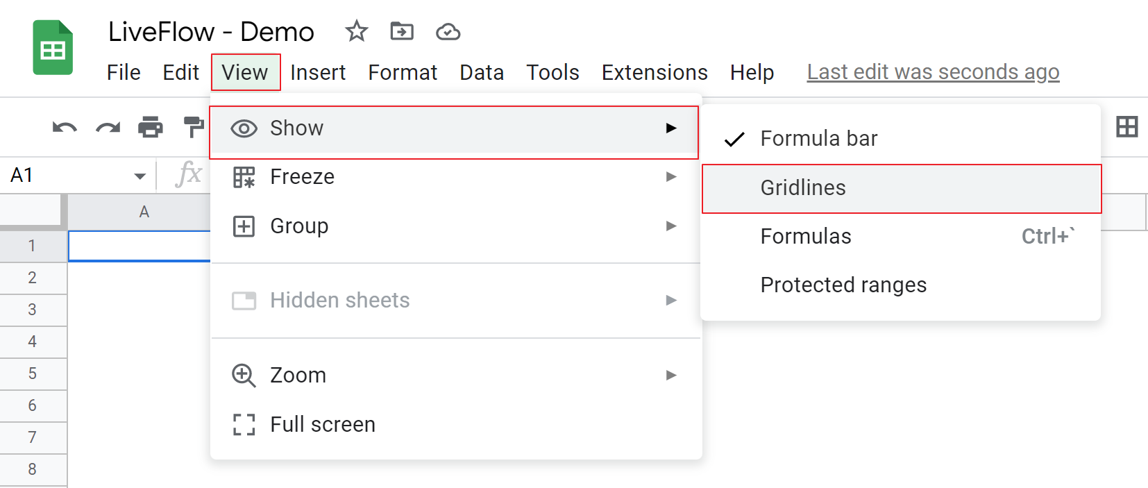 How To Show Gridlines In Google Sheets LiveFlow